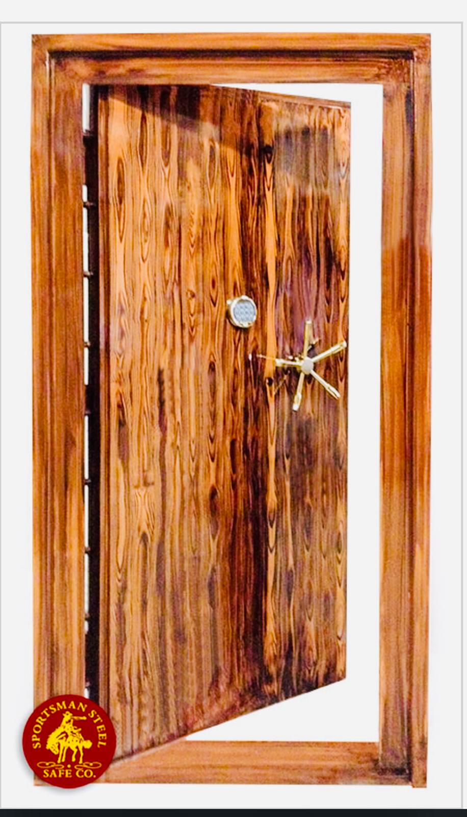 Inward Swing Vault Door - Redwood Wood VeneerPaint